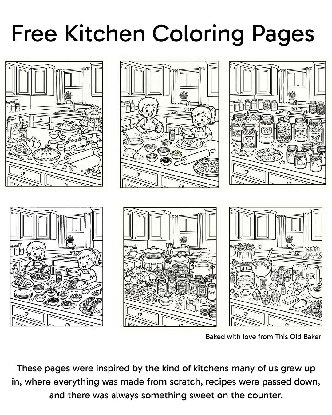 Free Kitchen Coloring Pages (Perfect for Little Helpers While You Bake ...